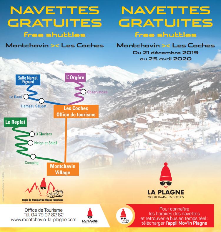 Navettes et liaisons à La Plagne Montchavin les Coches : La Plagne ...